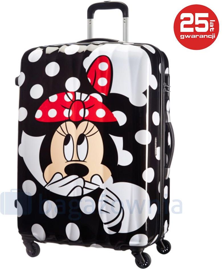 Duża walizka SAMSONITE AT Disney Legenda Minnie Dots - czarny / biały ...