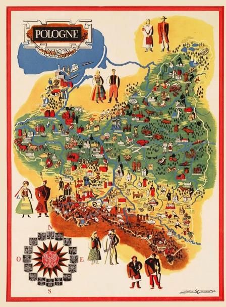 Mapa II RP - duży, przedwojenny plakat z granicami Polski A2 - Opinie i ...