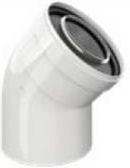 Termet Kolano koncentryczne z tworzywa 45 st. fi 60/100 [T9000015100] - opinie i ceny na Ceneo.pl