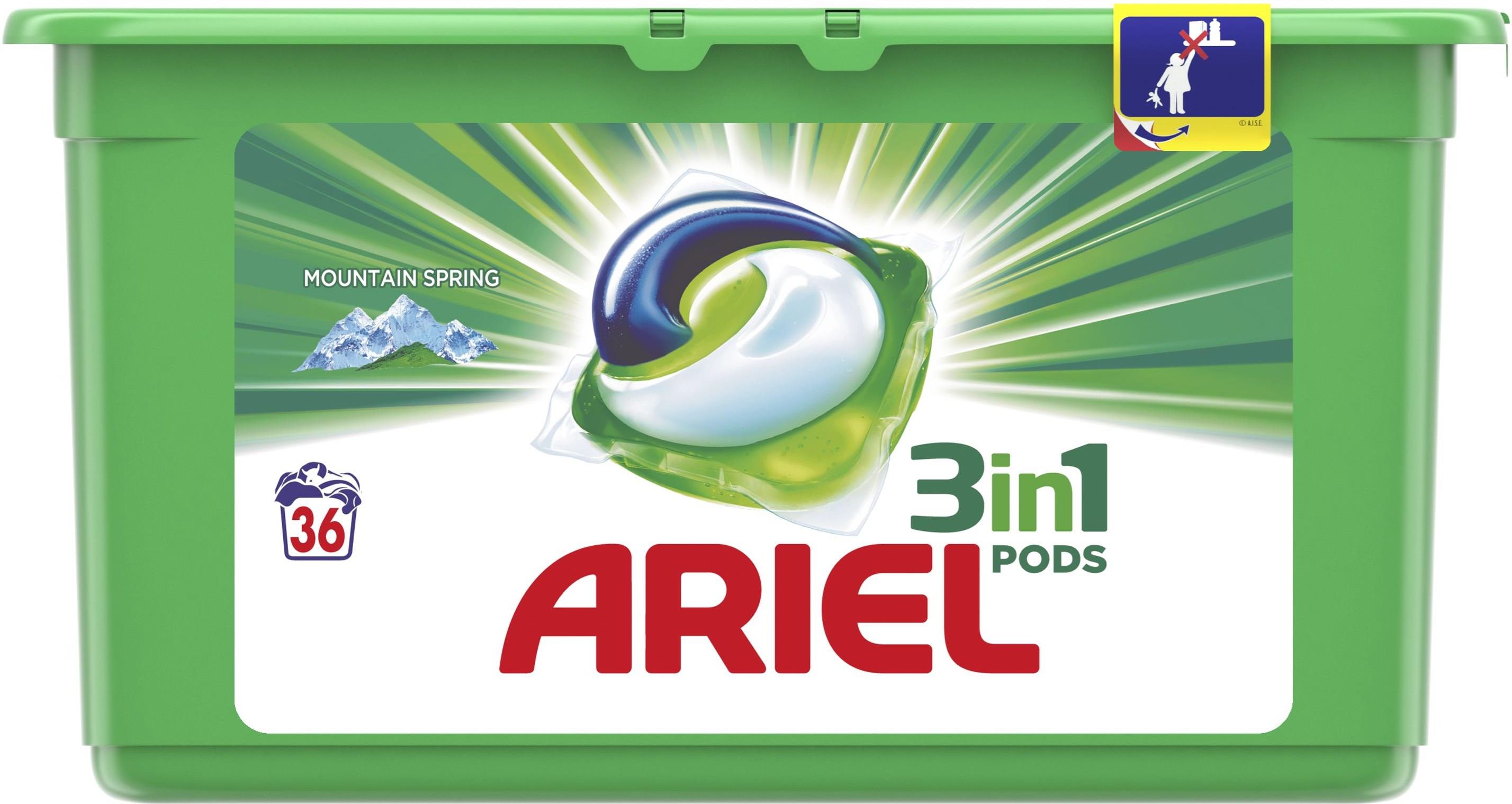 Ariel Mountain Spring 3 w 1 Kapsułki do prania, 36 prań - Opinie i ...