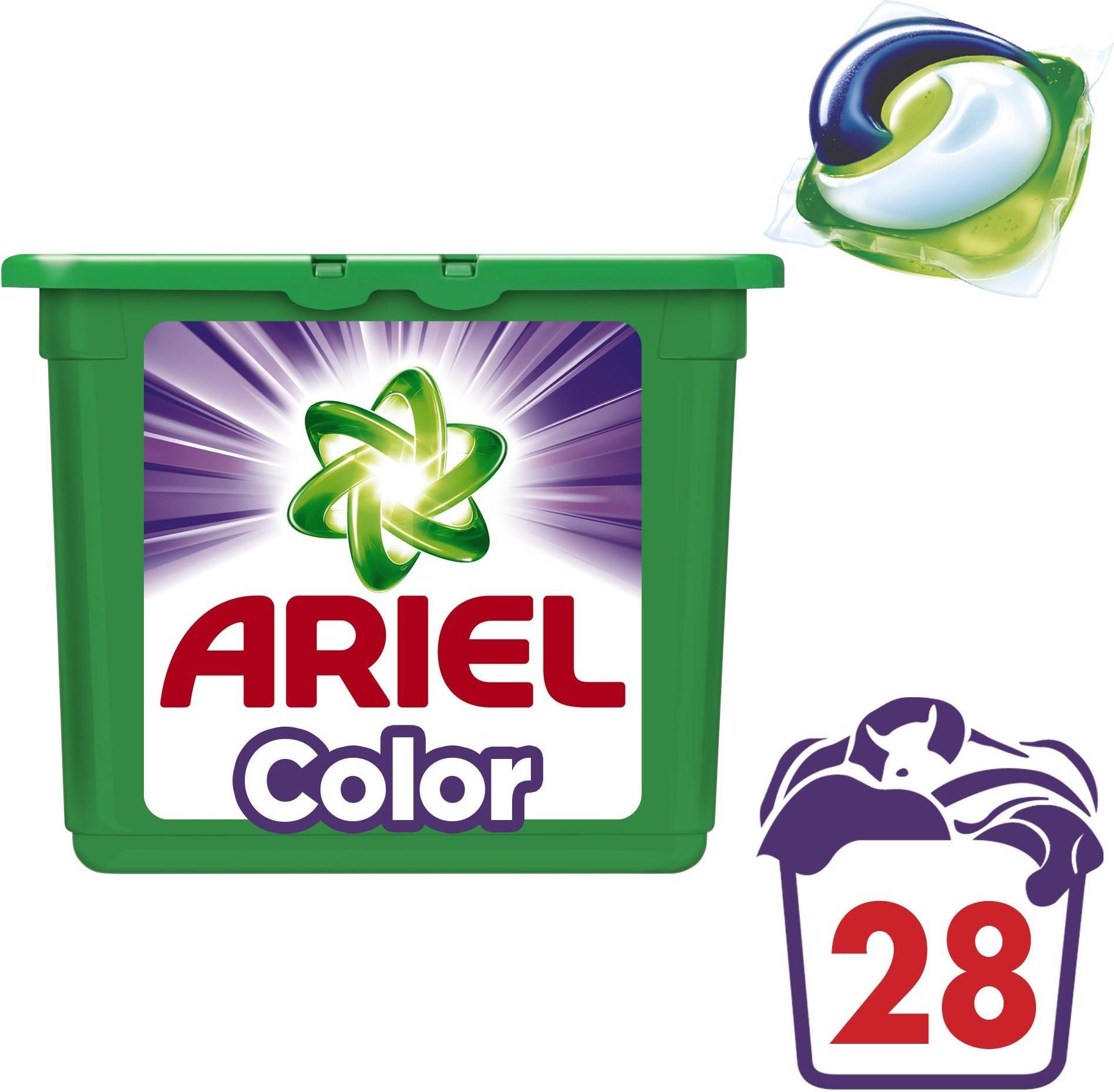 Ariel Color 3 w 1 Kapsułki do prania, 28 prań - Opinie i atrakcyjne ...
