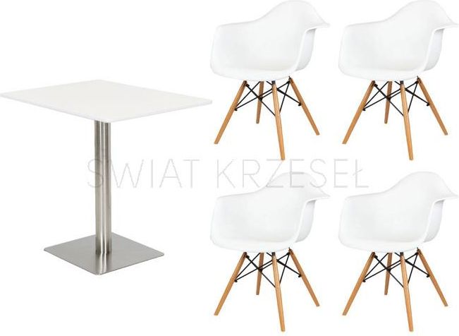 Sk Design Zestaw Biały Stół 60X80 + 4 Fotele Dsw Mo Ndi - Opinie i ...