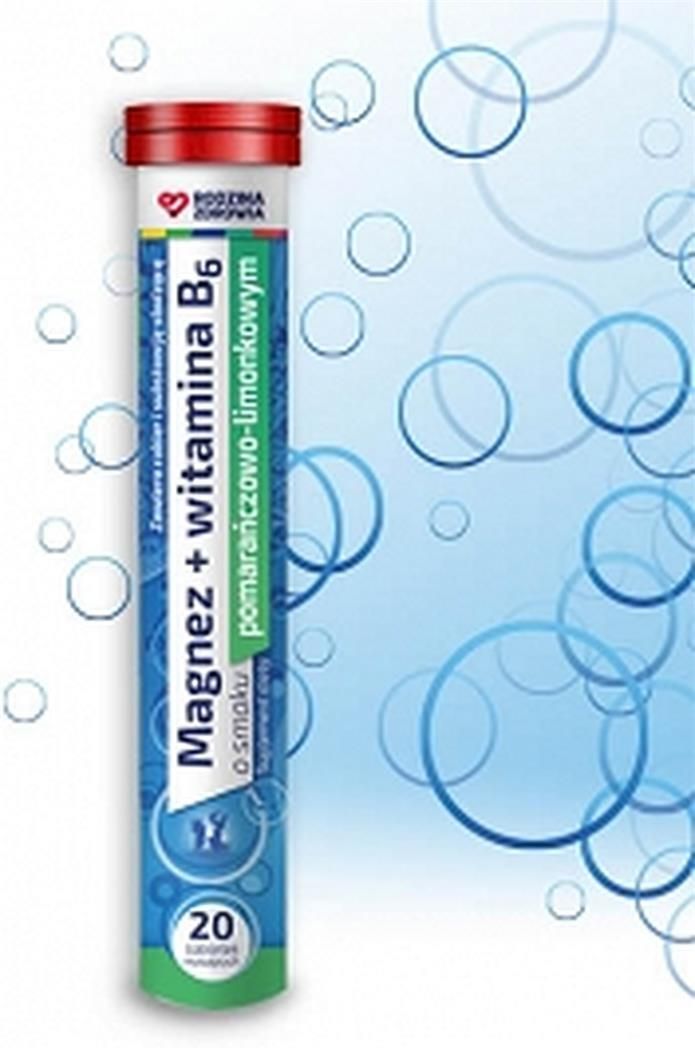 Tabletki musujące Rodzina Zdrowia Magnez + Witamina B6 20szt. - Opinie i ceny na Ceneo.pl