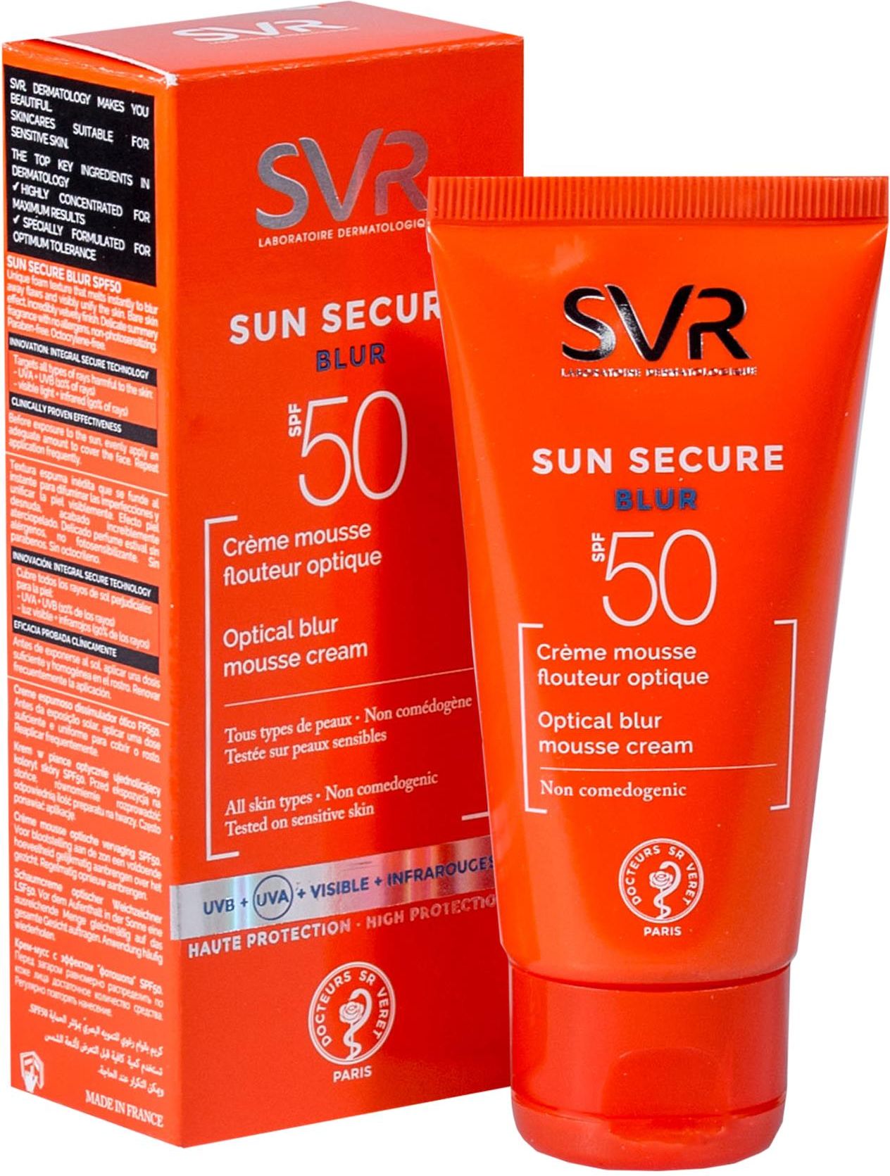 Dermokosmetyk Svr Sun Secure Blur SPF 50 krem w piance ujednolicający ...