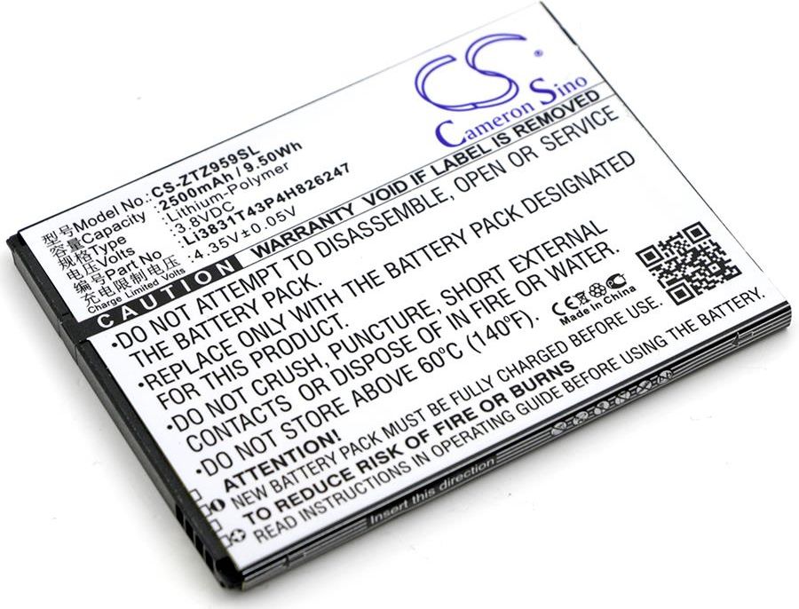 Bateria Cameron Sino Zte Grand X 3 / Li3831T43P4H826247 2500Mah 9.50Wh Li-Polymer 3.8V ...
