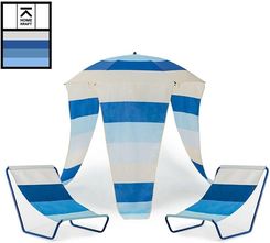 Homekraft Zestaw Plażowy Maui Circus Parasol + 2 Leżaki Niebieski ...