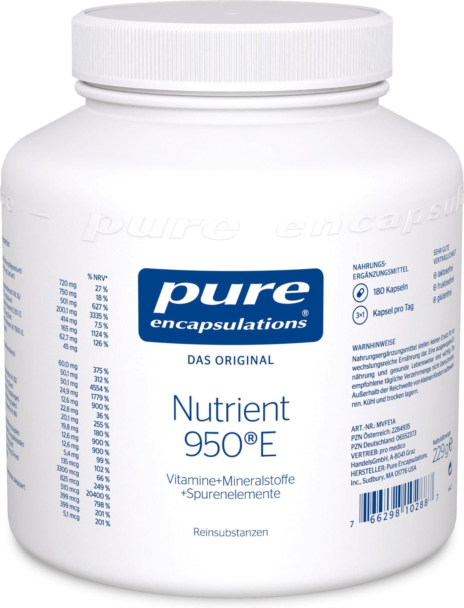 Pure Encapsulations Nutrient 950 E 180 kaps. - Opinie i ceny na Ceneo.pl