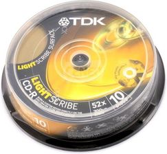 Nośnik danych TDK CD-R 700MB 52x Cake 10szt LightScribe (CD-R80CBA10LS) - Opinie i ceny na Ceneo.pl