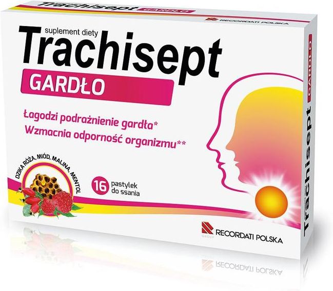 Trachisept Gardło Dzika róża Miód Malina Mentol 16 past. - Opinie i ...