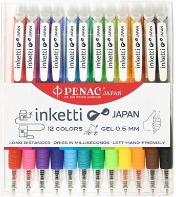 Penac Zestaw długopisów automatycznych w etui Inketti 0,5mm 12szt. mix ...