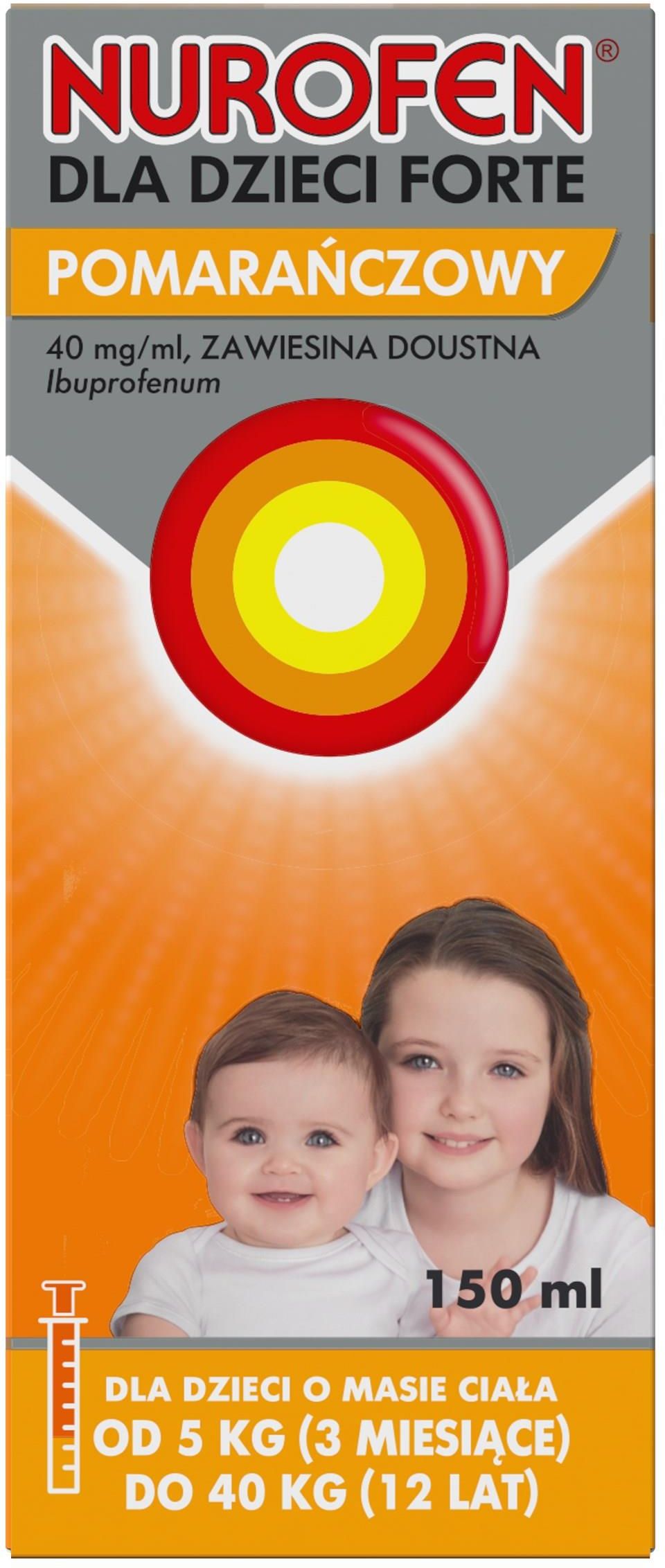 Nurofen Forte dla dzieci 200 mg/5 ml Zawiesina o smaku pomarańczowym ...