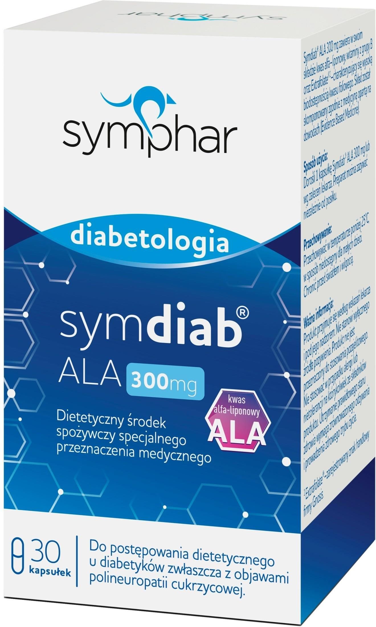 Symdiab ALA 300 mg 30 kaps. - Opinie i ceny na Ceneo.pl