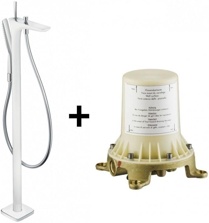 Bateria Hansgrohe PuraVida biały/chrom 15473400+10452180 - Baterie ...