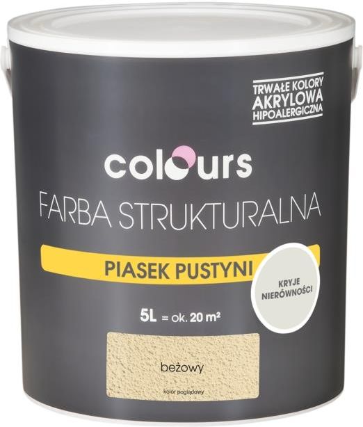 Farba Colours Farba Strukturalna Piasek Pustyni Beżowy 5 L - Opinie i ...