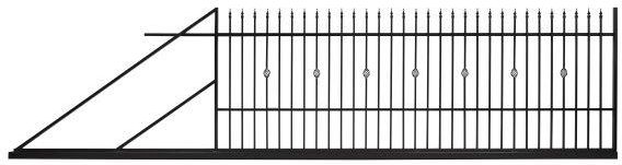 Brama wjazdowa Polbram Steel Brama przesuwna Laura 400x150 cm lewa ...