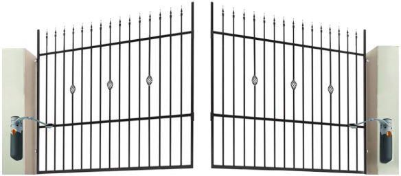 Brama wjazdowa Polbram Steel Brama z automatem Laura 4 m ocynk malowana ...