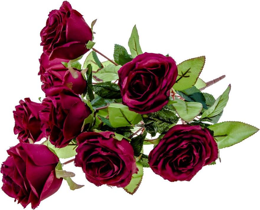 V kwiat sztuczny bukiet 9 róż kolor bordowy - Opinie i atrakcyjne ceny ...
