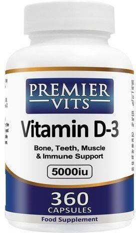 Premier Vits Witamina D3 Cholekalcyferol 5000 iu 360 kaps. - Opinie i ...