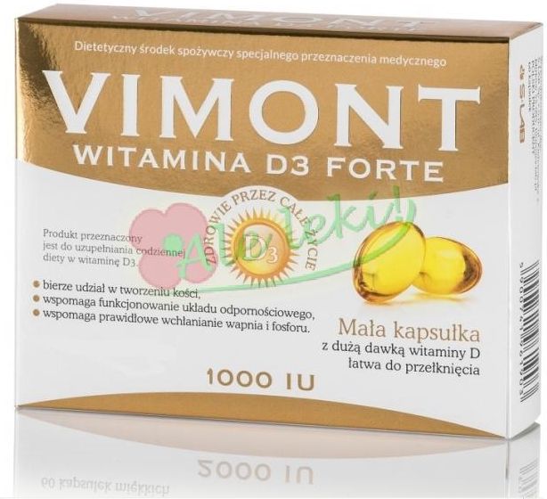 Vimont Witamina D3 Vimont Forte 1000 IU 60kaps - Opinie i ceny na Ceneo.pl