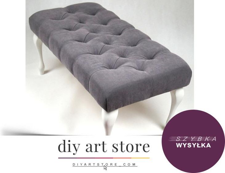 Diyartstore.Com Puf Pikowany Szara Shabby Chic Vintage 80x40 - Opinie i ...