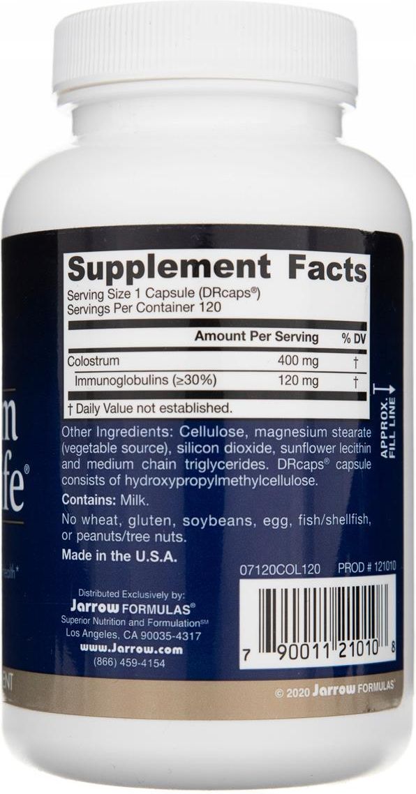 Jarrow Formulas Colostrum Prime Life 120 kaps. - Opinie i ceny na Ceneo.pl
