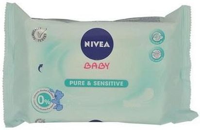 Nivea Baby Pure & Sensitive Chusteczki Pielęgnacyjne Dla Dzieci (Cleansing Wipes) 63 Pcs - Ceny ...