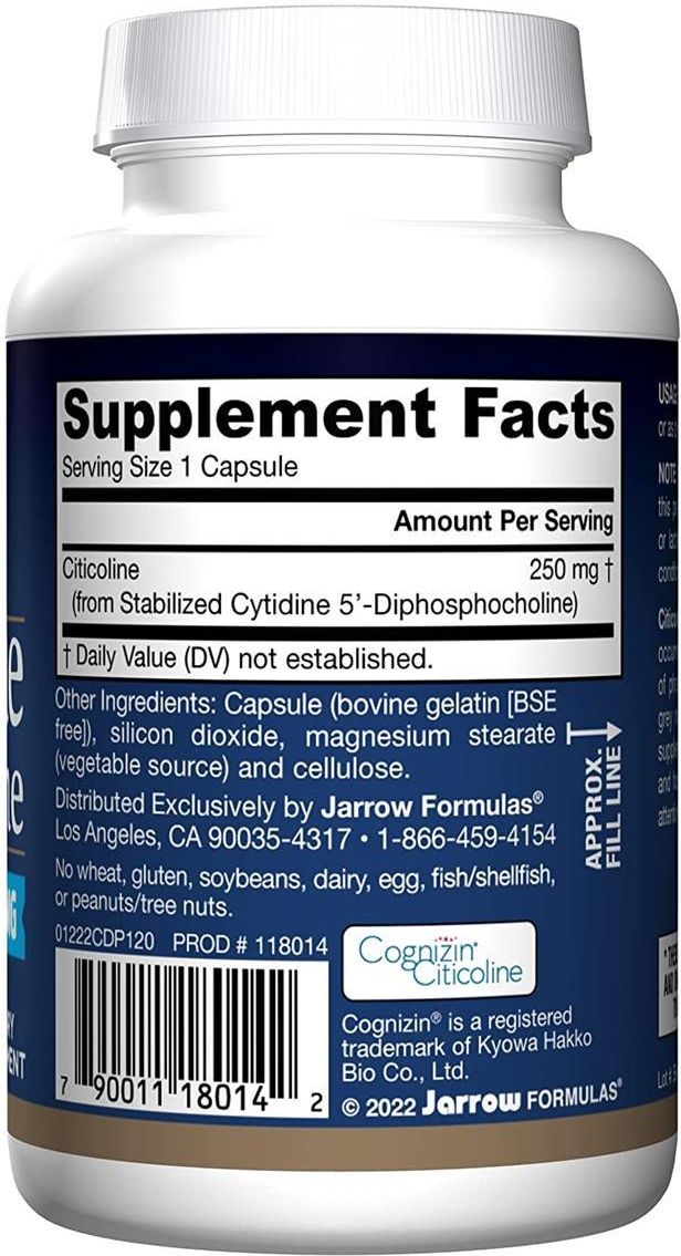 JARROW FORMULAS Citicoline CDP Choline 120 kaps - Opinie i ceny na Ceneo.pl