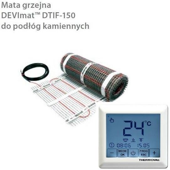 Ogrzewanie podłogowe Devi Mata DEVImat™ DTIF-150 1350W 9,0 m + regulator SE 200 Touch Z14535S13 ...