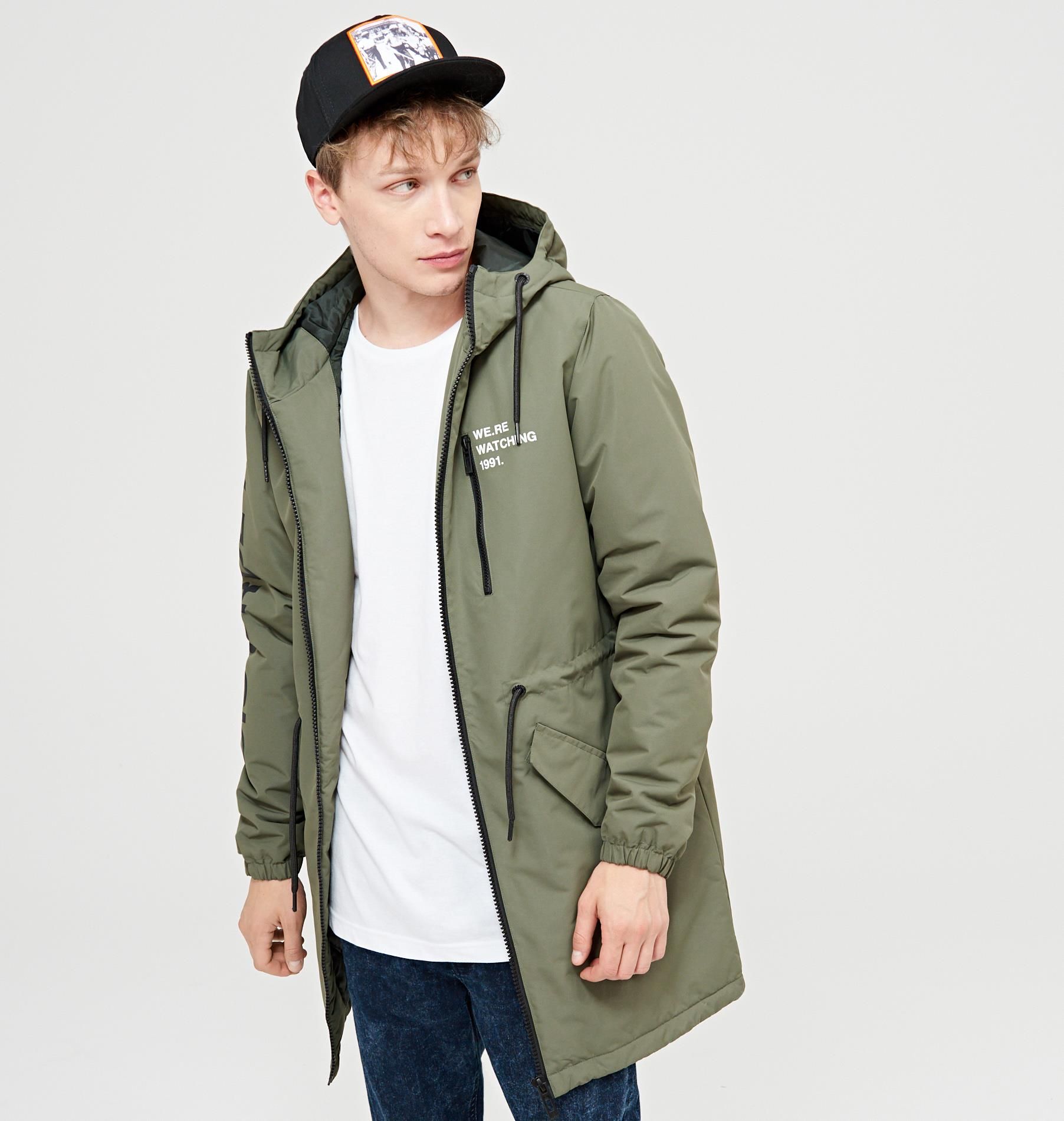 Cropp - Parka z nadrukiem z tyłu - Zielony - Ceny i opinie - Ceneo.pl