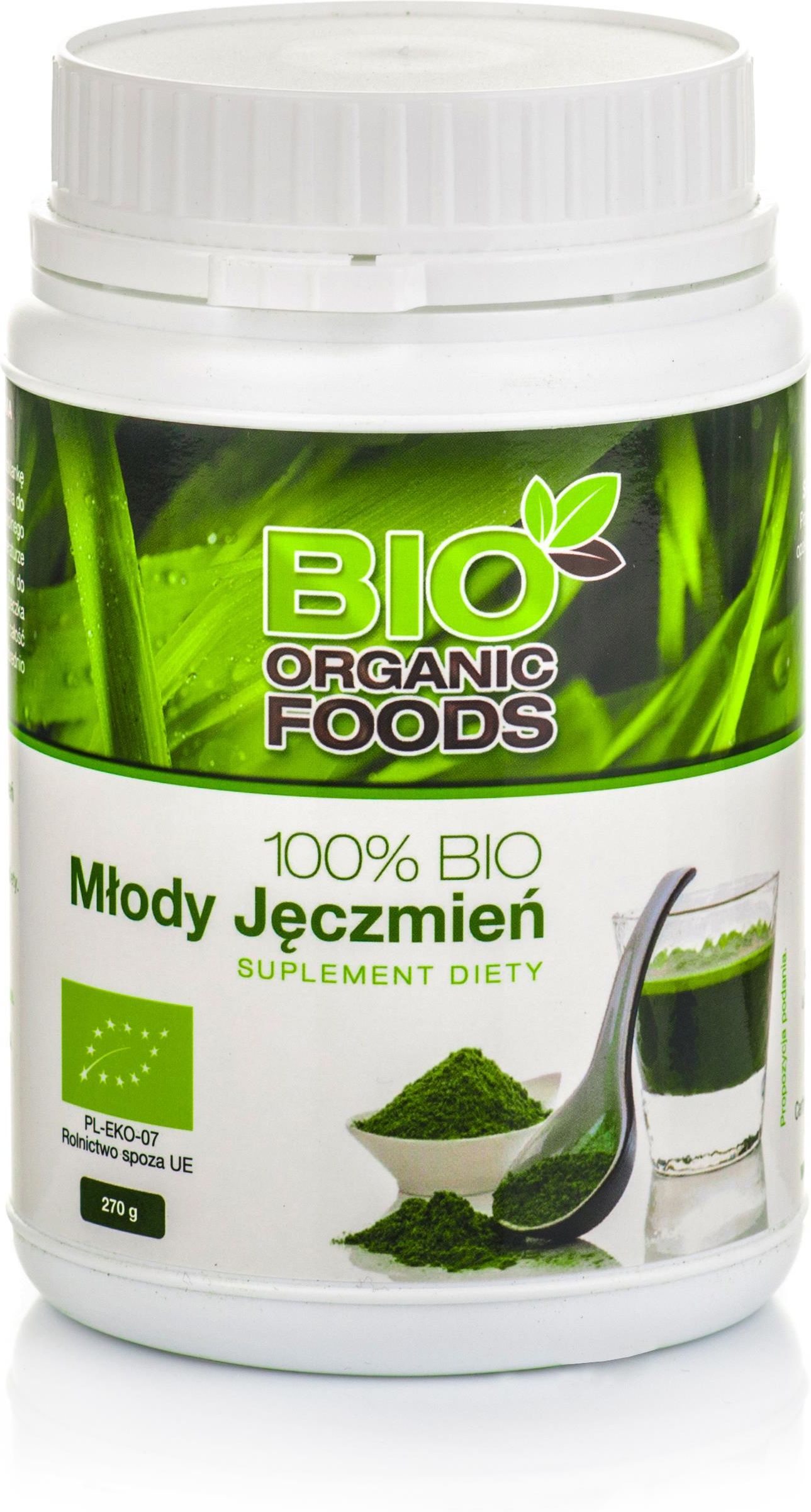 Preparat medycyny naturalnej 100 % Bio Młody Jęczmień Bio Organic Foods ...