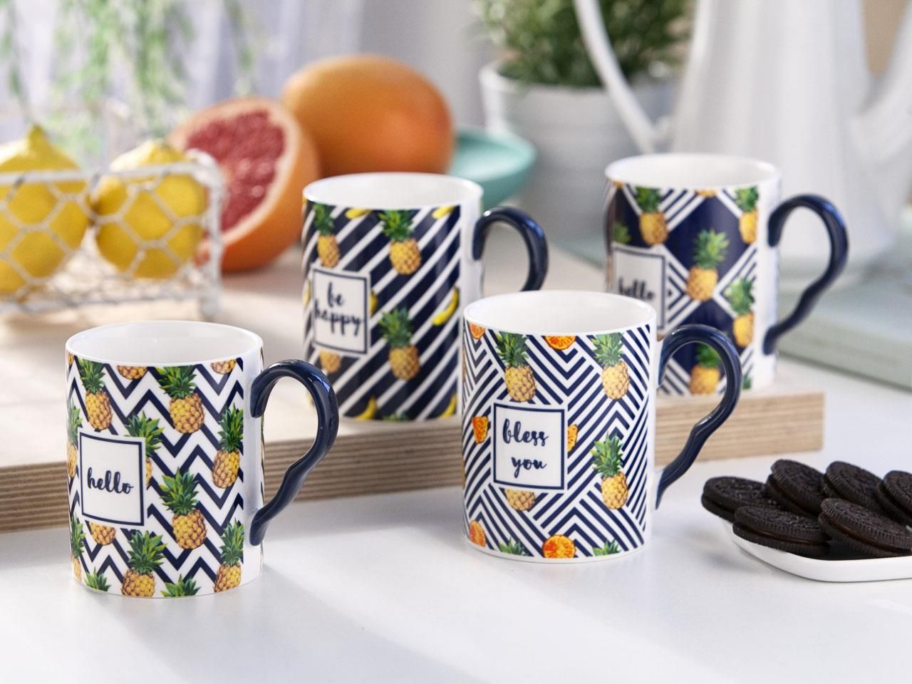 Altom Design Kubek Porcelanowy Altom Design, Dekoracja Ananasy 350 Ml ...