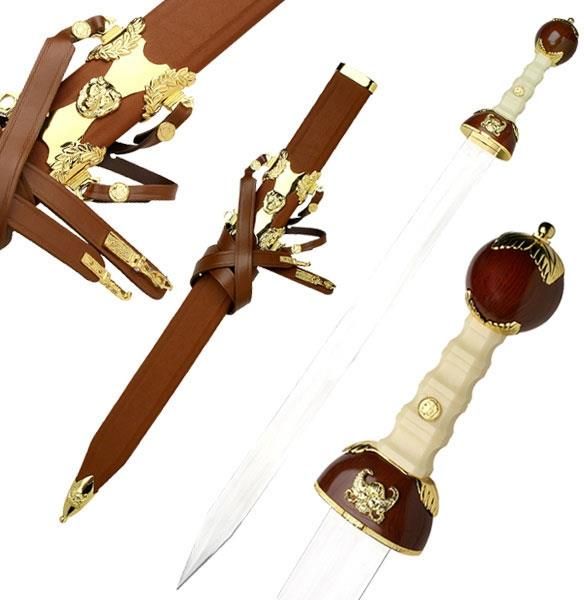 Miecz rzymski gladius z pochwą i pasem D-819BN brązowy - Ceny i opinie ...