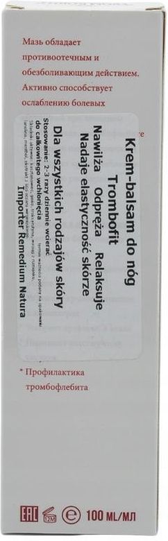 Remedium Natura TROMBOFIT maśc na obrzęki zastój limfy żylaki 100ml ...