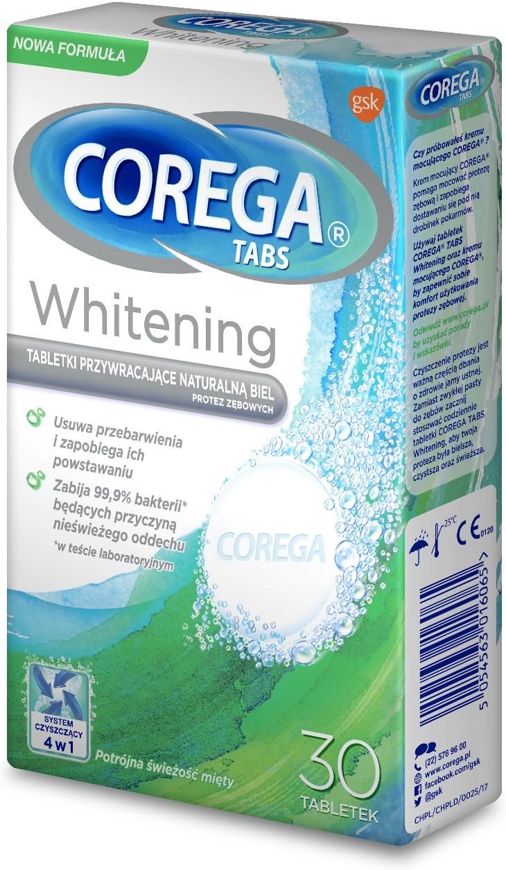 Corega Tabs Whitening Tabletki czyszczące do protez zębowych 30 szt ...