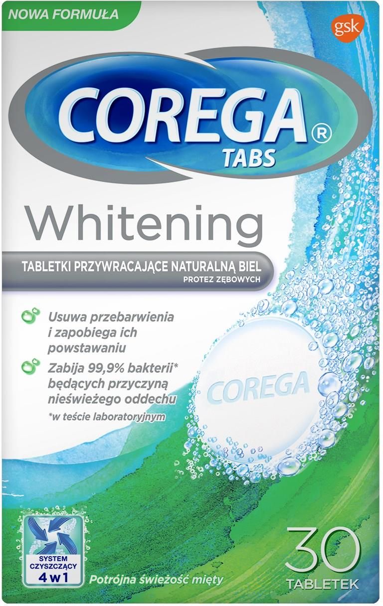 Corega Tabs Whitening Tabletki czyszczące do protez zębowych 30 szt ...