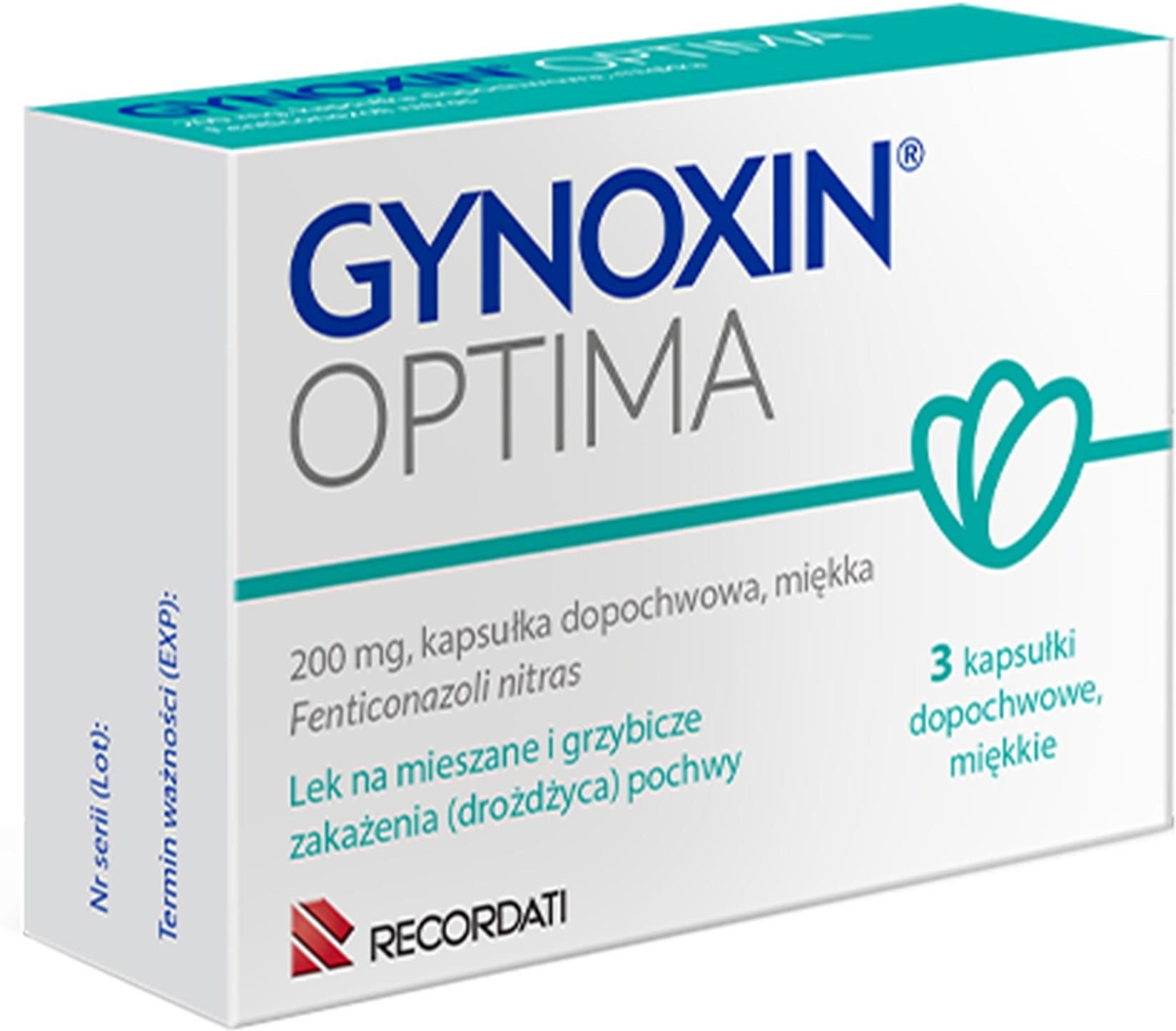 Gynoxin Optima 200mg Kapsułki Dopochwowe 3szt - Opinie i ceny na Ceneo.pl