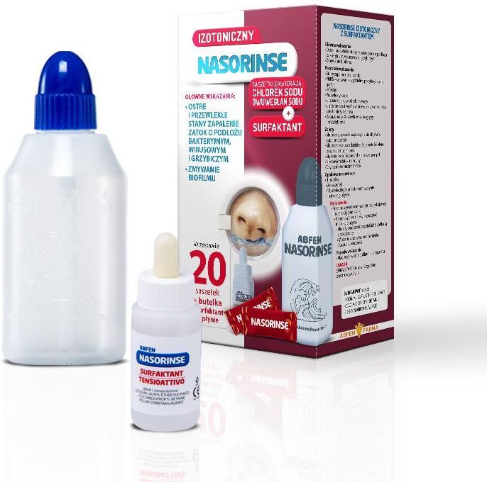 Nasorinse Izotoniczny z surfaktantem, zestaw podstawowy, 40 sasz ...