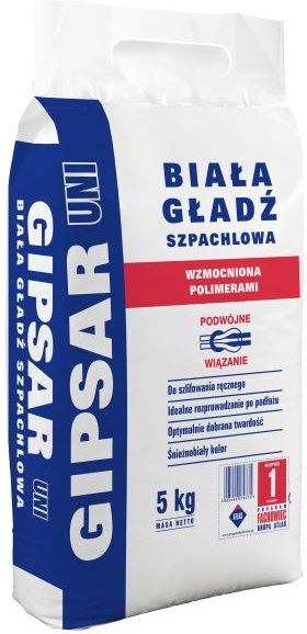 Zaprawa Atlas Gładź Szpachlowa Gipsar Uni 5kg - Opinie i ceny na Ceneo.pl