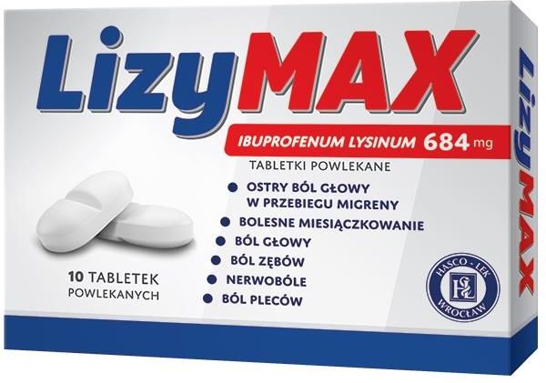 Leki przeciwbólowe LIZYMAX 10 tabl - Opinie i ceny na Ceneo.pl