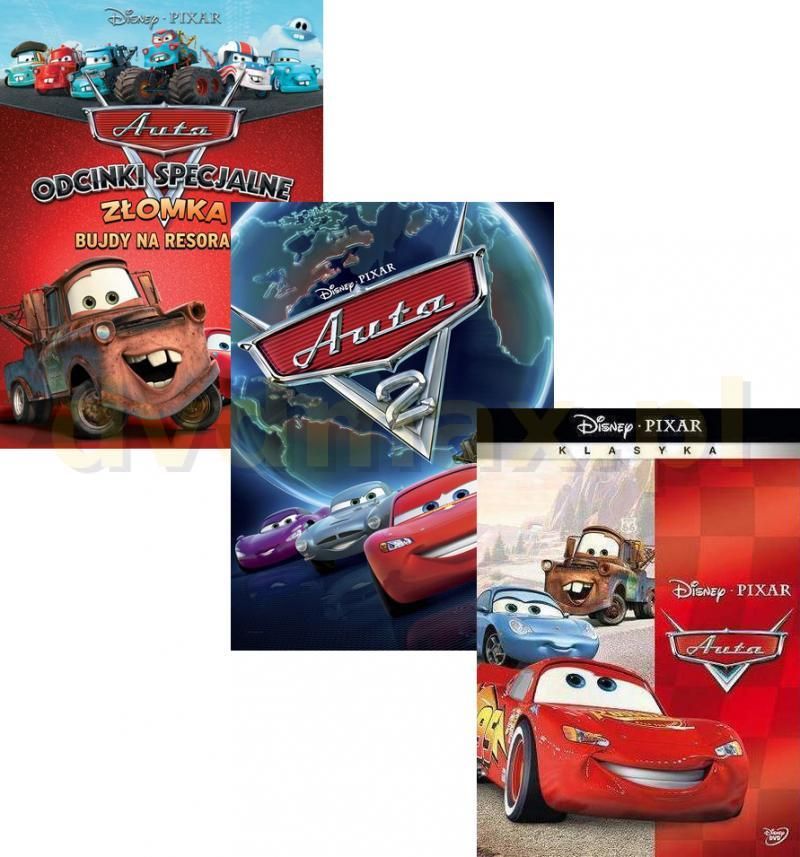 Film DVD Auta Kolekcja: Auta/Auta 2/Złomka bujdy na resorach (Disney ...