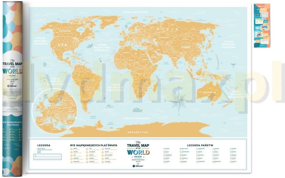 Mapa zdrapka świat. Travel map Lagoon world wersja polska - Ceny i ...