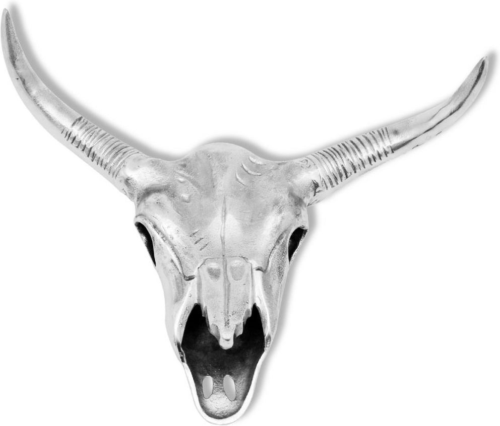 Vidaxl Czaszka Byka Dekoracyjna Na Ścianę Aluminium Srebrna - Opinie i ...