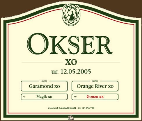 OKSER - Indywidualna tabliczka na boks dla konia - Ceny i opinie - Ceneo.pl