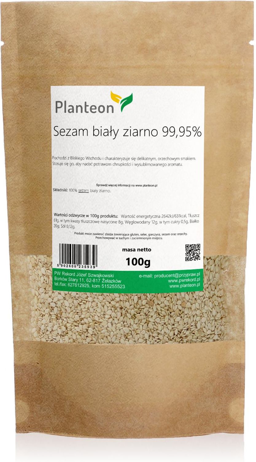 Planteon Sezam Biały Ziarno 99,95% 100G - Ceny i opinie - Ceneo.pl