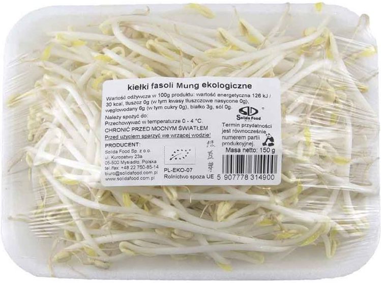SOLIDA FOOD Kiełki fasoli mung EKO 150g - Ceny i opinie - Ceneo.pl