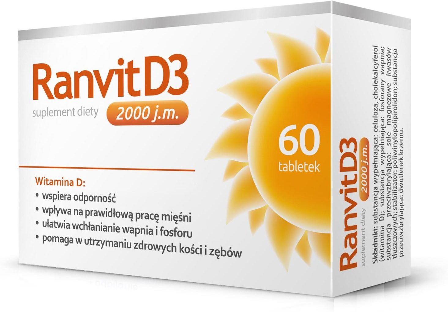 Ranvit D3 2000j.m. 60 tabl - Opinie i ceny na Ceneo.pl