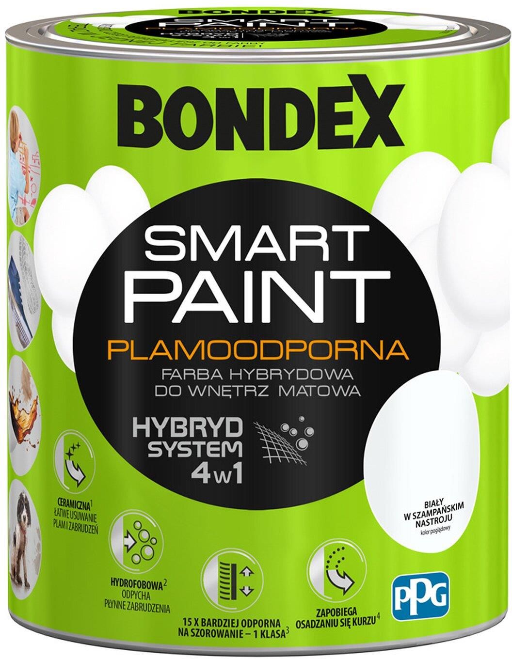 Farba Bondex Smart Paint Plamoodporna Hybrydowa Biały W Szampańskim ...