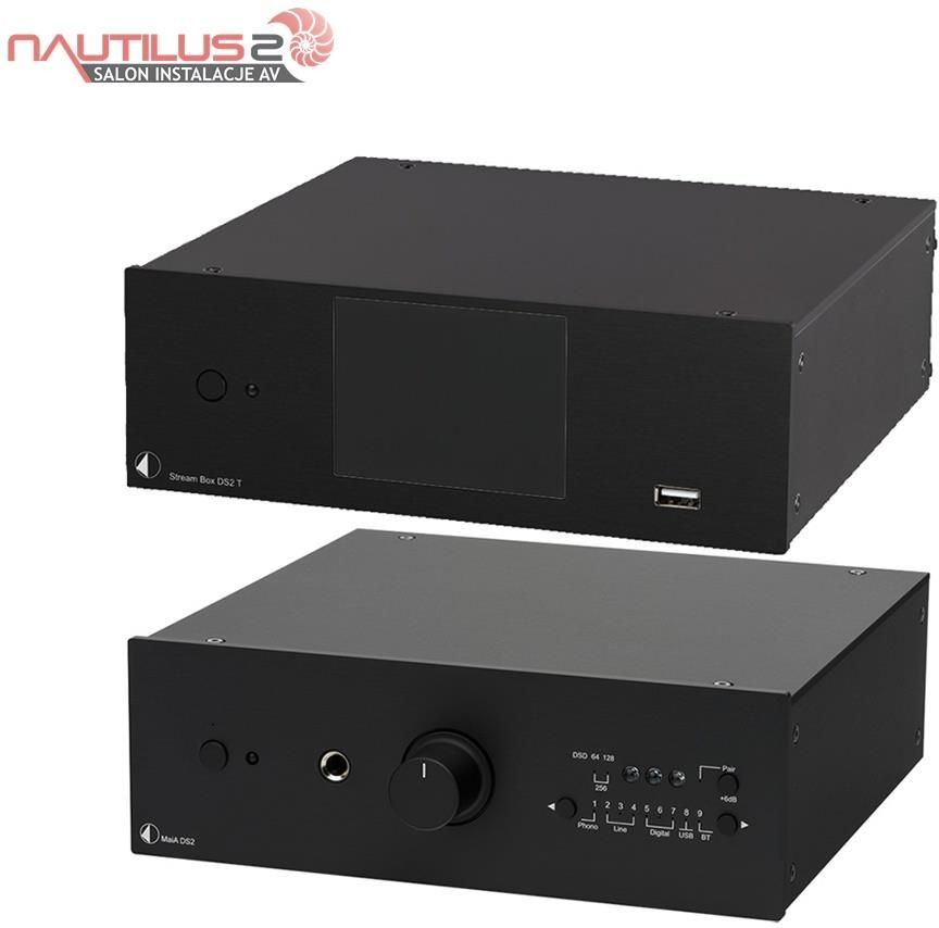Wzmacmiacz audio Pro-Ject MAIA DS2 + Pro-Ject Stream Box DS2 T czarny ...