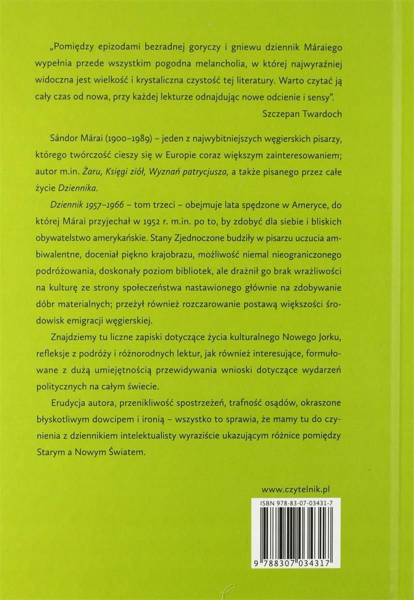 Dziennik 1957-1966 Tom 3 - Sandor Marai - Ceny i opinie - Ceneo.pl