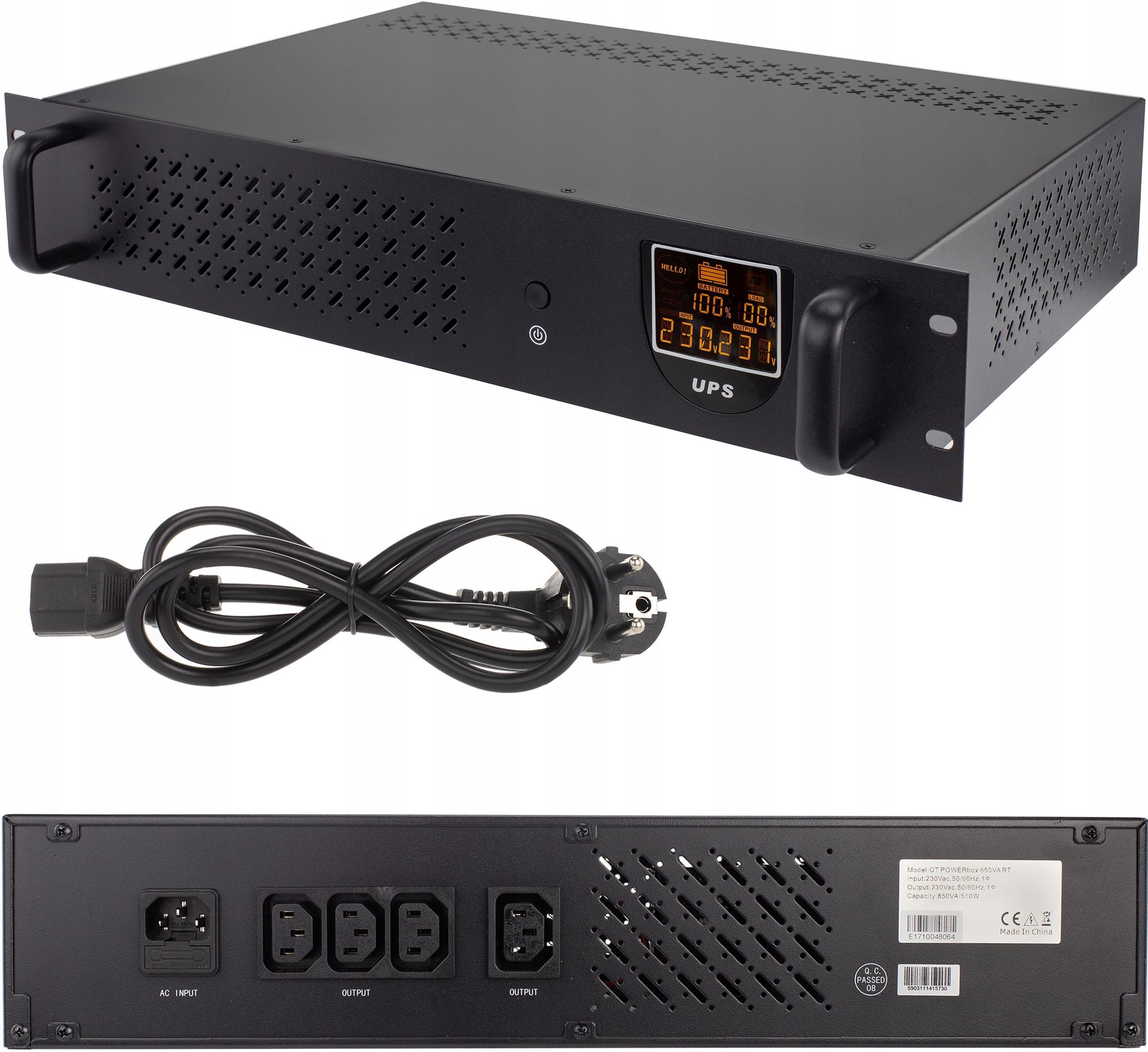 Zasilacz UPS G-Tec/Gt Ups Gt Powerbox 850Va 19Rt Gt (GTPOWERBOX0850RT ...